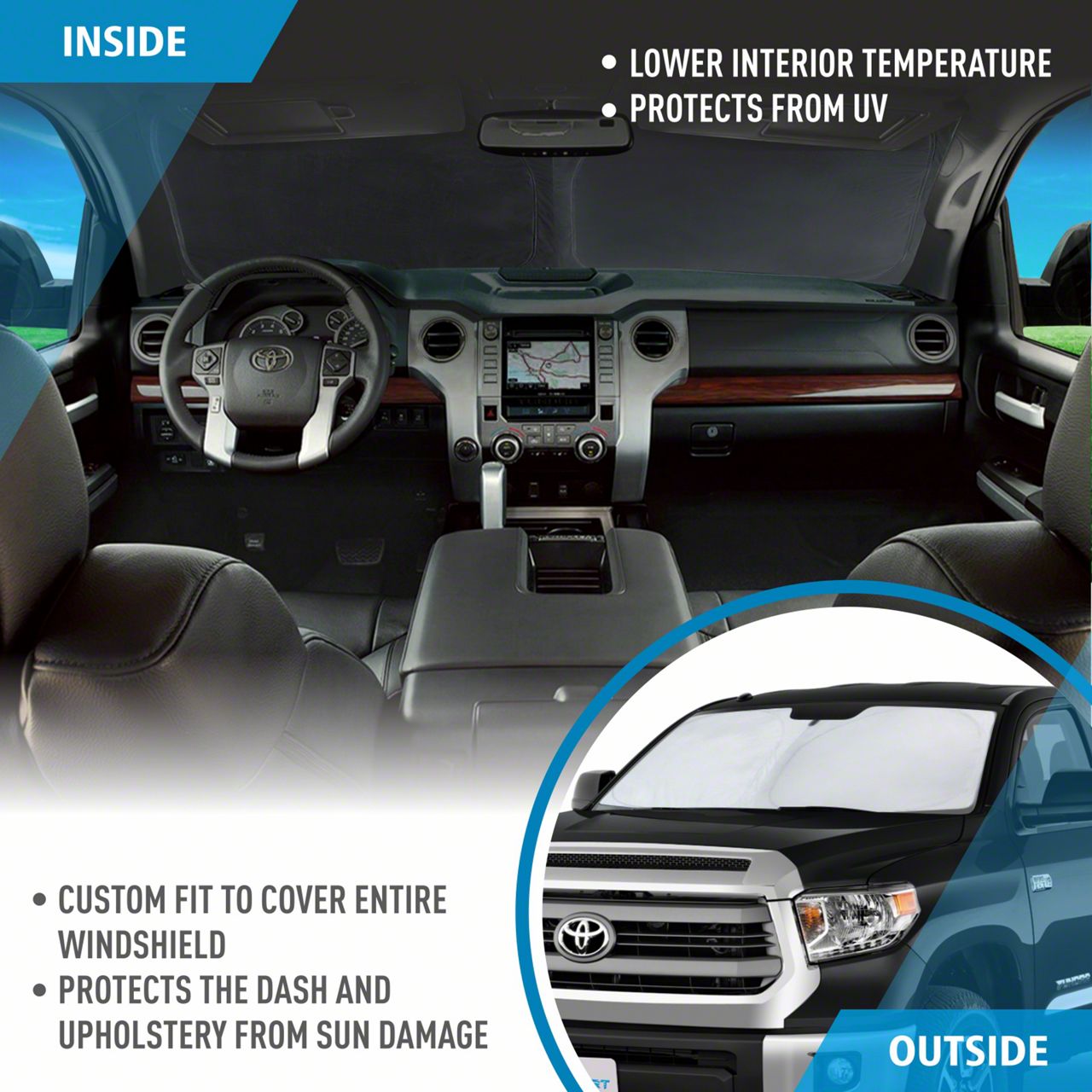 Tundra Windshield Sun Shade (07-21 Tundra) - Free Shipping