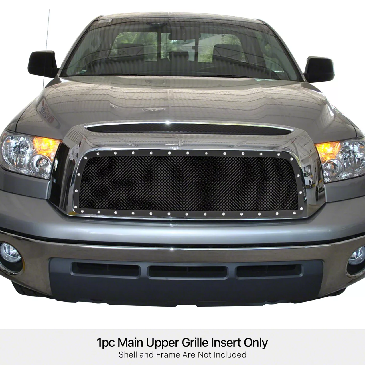 Tundra Wire Mesh Rivet Style Upper Overlay Grille; Black (07-09 Tundra ...