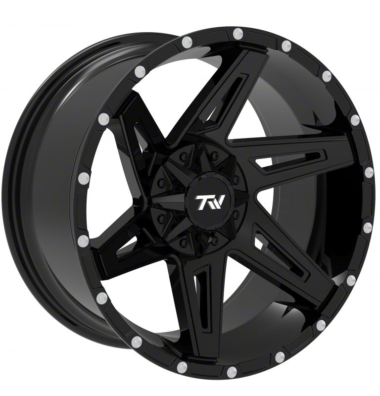 TW Offroad Titan T4 Spin Gloss Black 6-Lug Wheel; 20x9; 0mm Offset T4 ...
