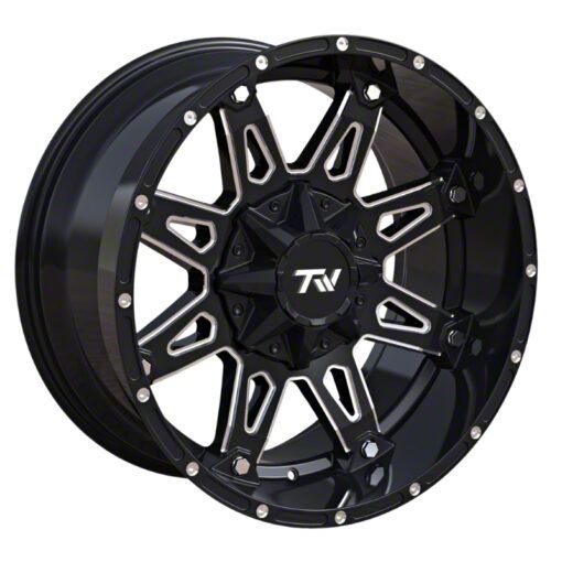 TW Offroad Titan XD T1 Spear Gloss Black with Milled Spokes 6-Lug Wheel ...
