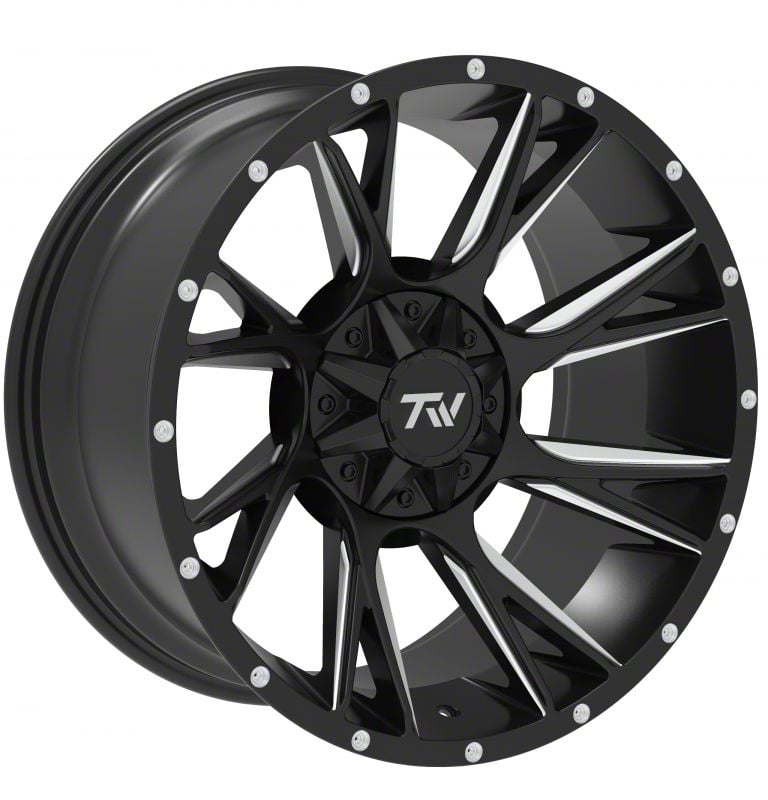 TW Offroad Titan XD T12 Blade Gloss Black with Milled Spokes 6-Lug ...