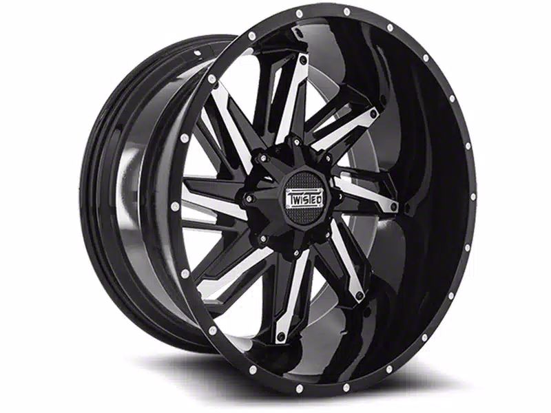 Twisted Off-Road Tundra T-22 Razor Gloss Black Machined 5-Lug Wheel ...