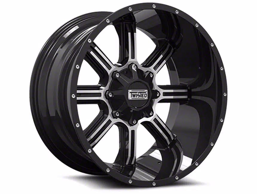 Twisted Off-Road Bronco T-21 Radar Gloss Black Machined 6-Lug Wheel ...