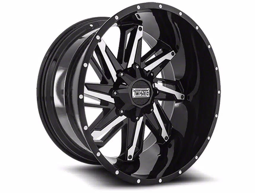Twisted Off-Road Bronco T-22 Razor Gloss Black Machined 6-Lug Wheel ...