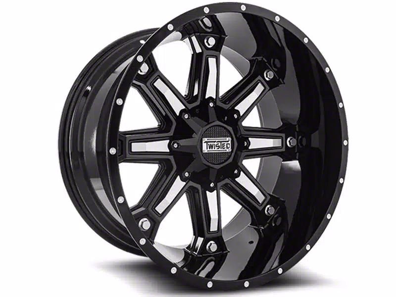 Twisted Off-Road Tundra T-23 Wraith Gloss Black Machined 5-Lug Wheel ...