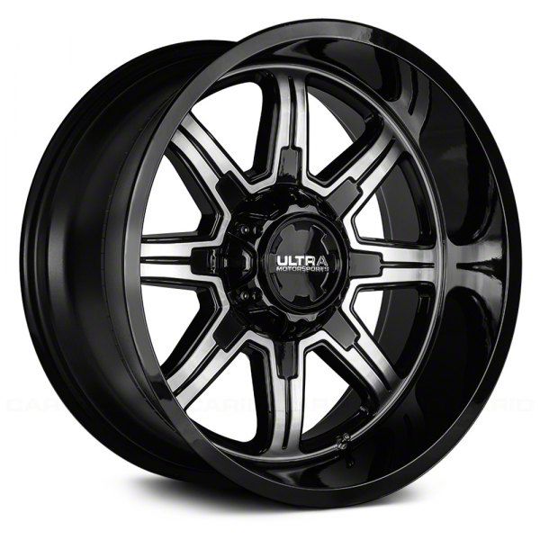 Ultra Wheels Bronco Menace Gloss Black with Diamond Cut Accents 6-Lug ...
