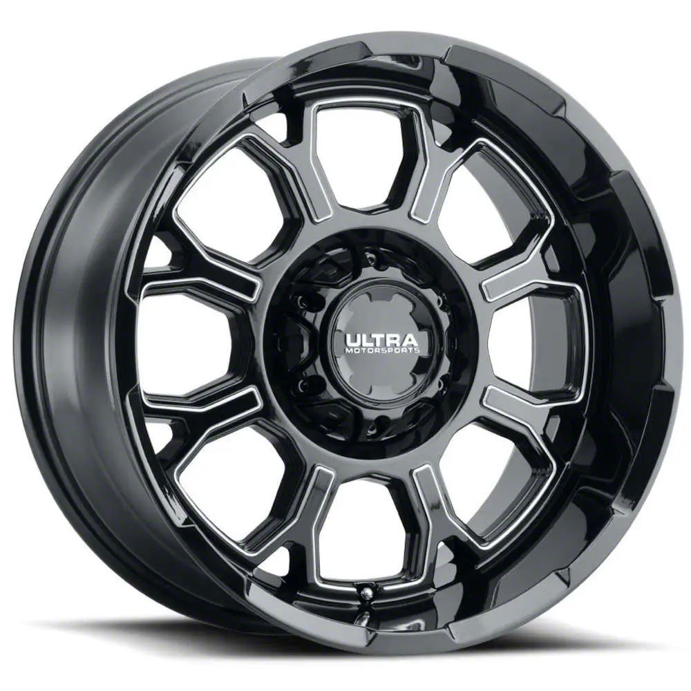 Ultra Wheels Titan Commander Gloss Black Milled 6-Lug Wheel; 20x10 ...