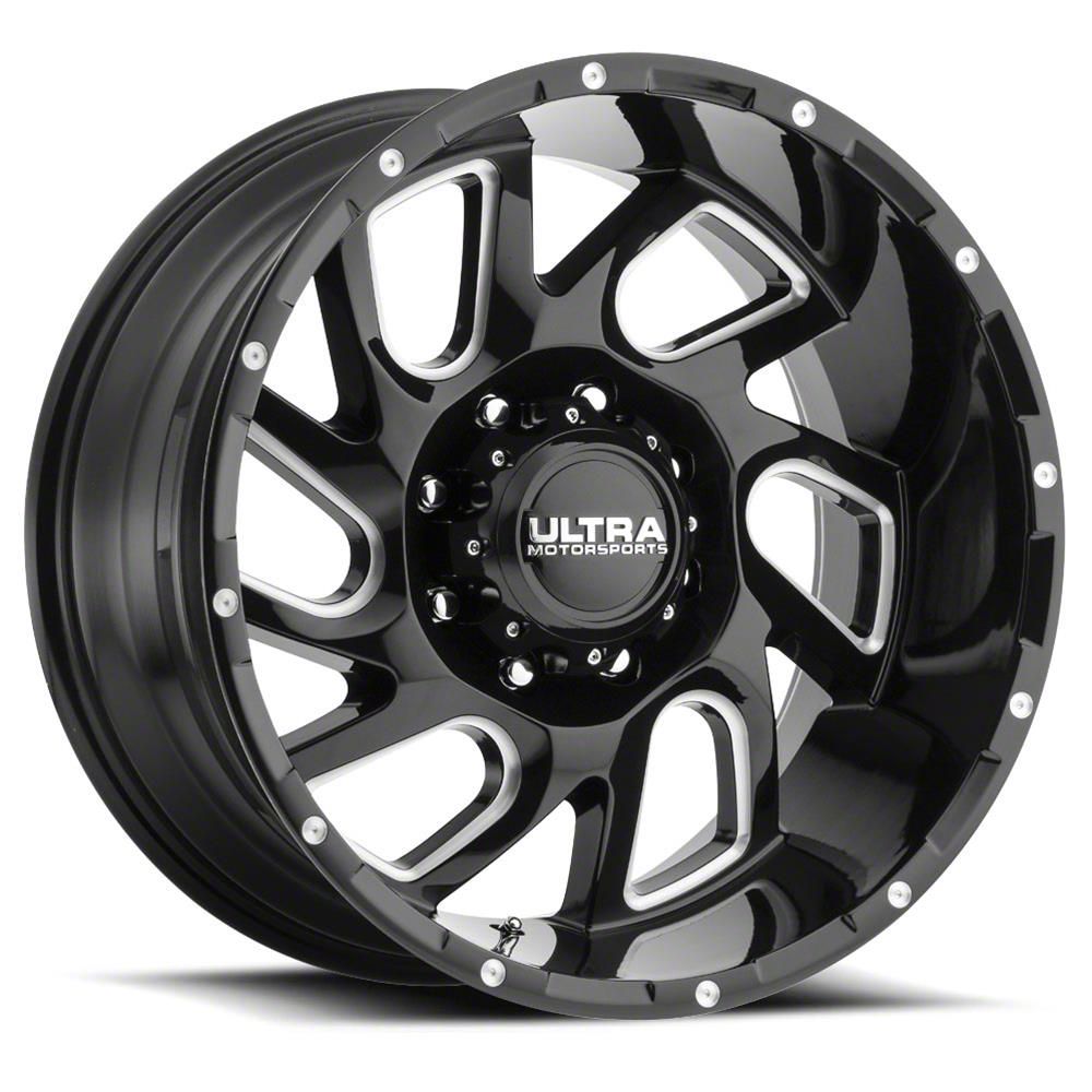 Ultra Wheels Titan XD Carnage Gloss Black Milled 6-Lug Wheel; 20x10 ...