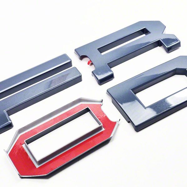 Bronco Replacement Grille Letters; Azure Gray (22-25 Bronco Raptor ...