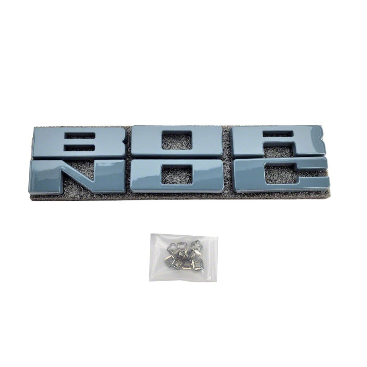 UPR Products Bronco Replacement Grille Letters; Iconic Silver 3683-12 ...