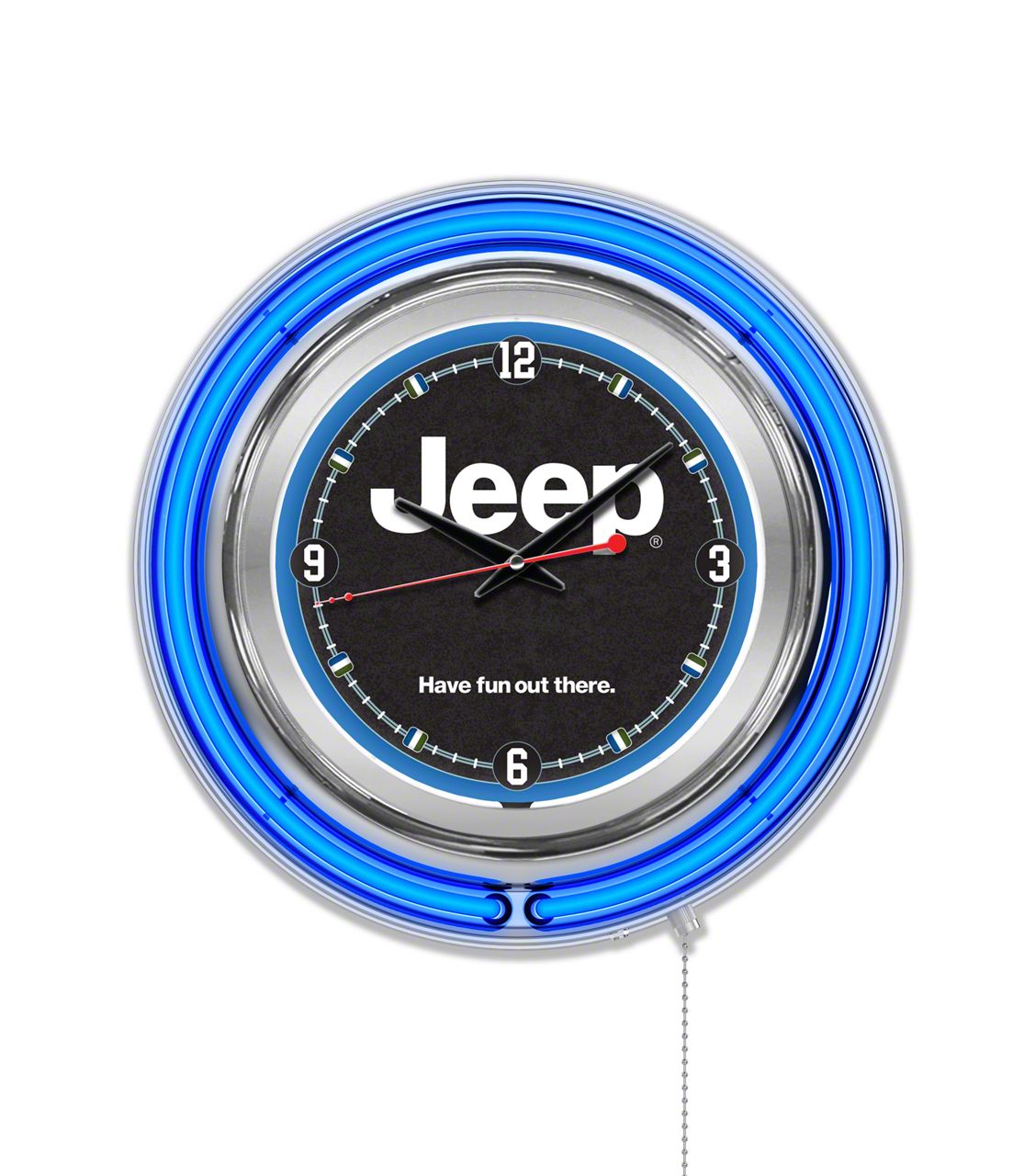 Universal XT 15-Inch Double Neon Wall Clock with Jeep Logo; Blue - Free ...