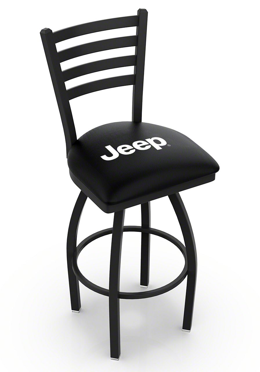 Universal XT 25-Inch Swivel Counter Stool with Jeep Logo; Black Wrinkle ...
