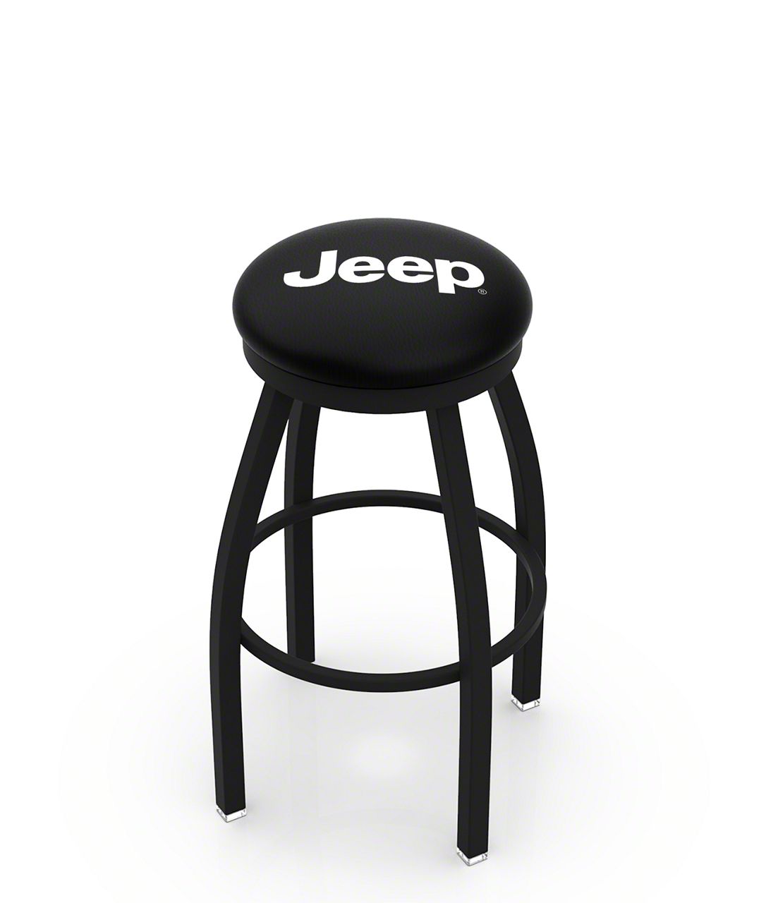 Universal XT 25-Inch Swivel Counter Stool with Jeep Logo; Black Wrinkle ...