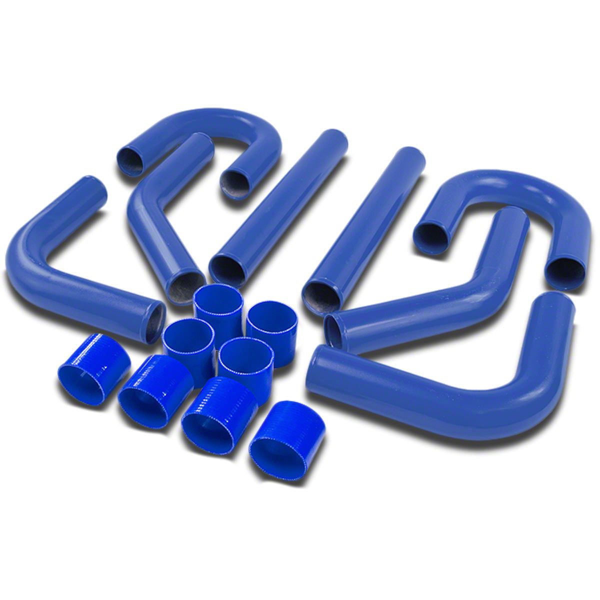 Universal XT 2.75-Inch Aluminum Intercooler Piping Kit; 8-Piece; Blue ...