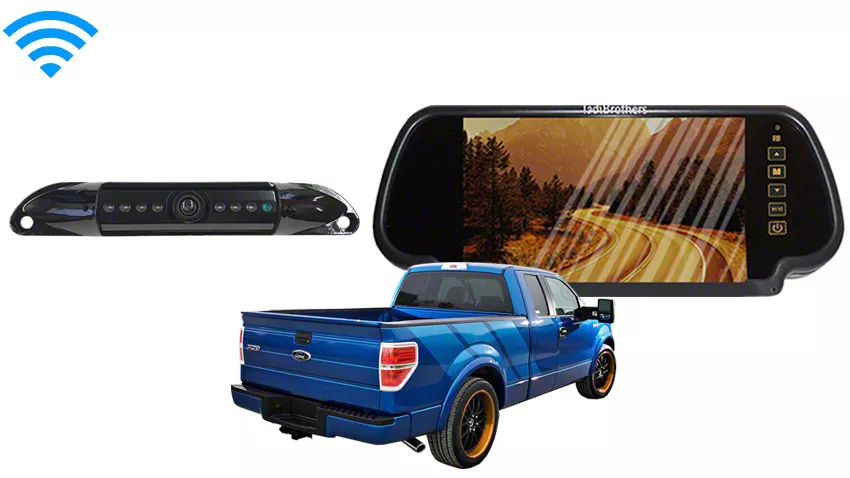 Universal XT 7-Inch Mirror Wireless License Plate Backup Camera ...