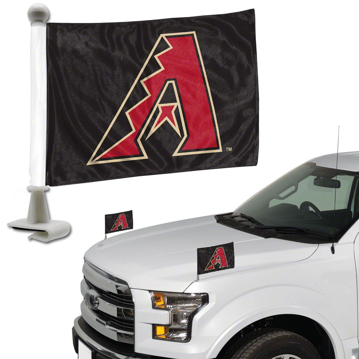 Universal XT Ambassador Flags with Arizona Diamondbacks Logo; Black ...