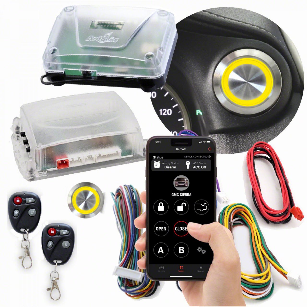 Universal XT Billet Push Button Engine Start/Stop with Keyless Entry ...