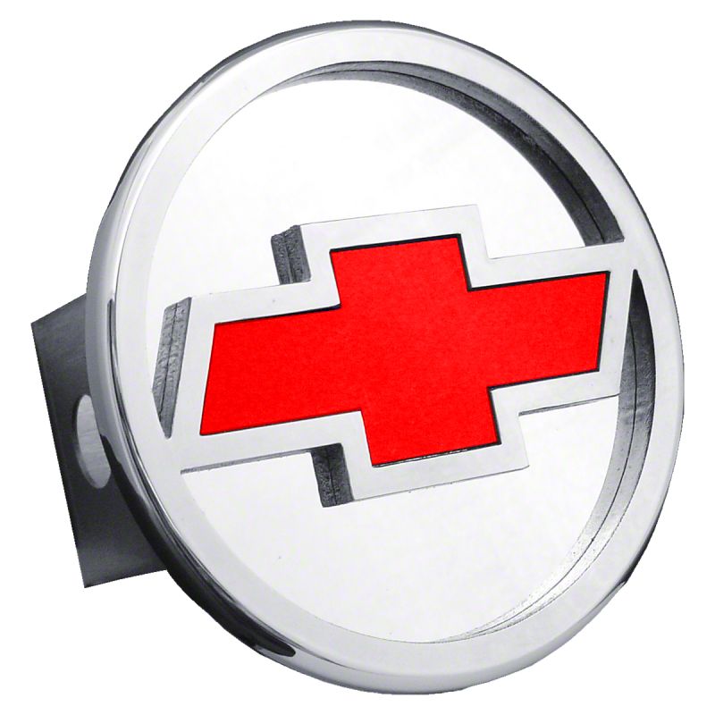 Universal XT Chevrolet Hitch Cover; Chrome/Red Fill (Universal; Some ...