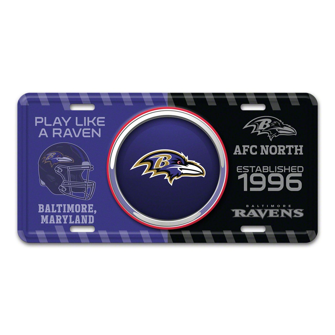 Universal XT Embossed Metal License Plate with Baltimore Ravens Logo ...