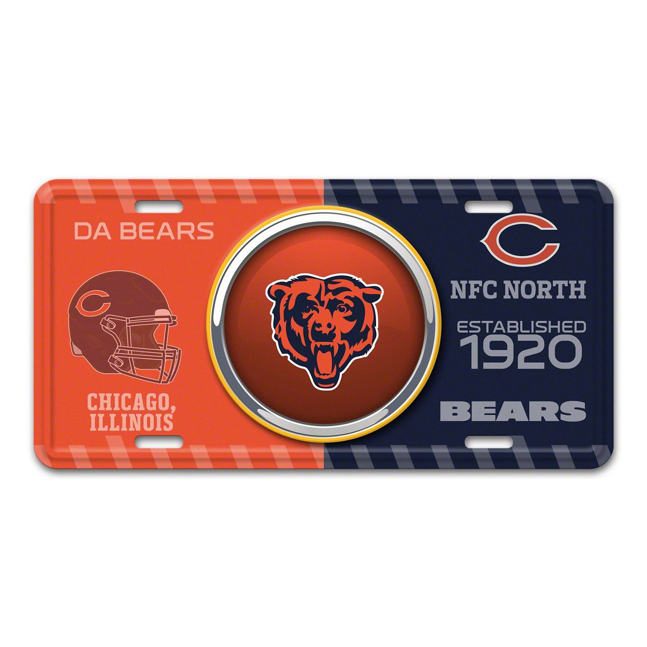 Universal XT Embossed Metal License Plate with Chicago Bears Logo ...
