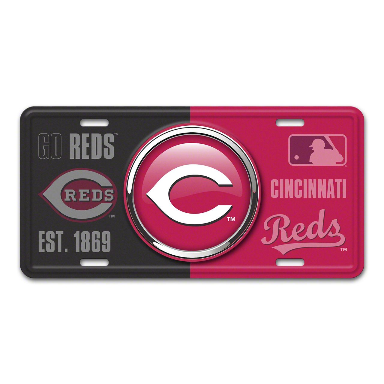 Universal XT Embossed Metal License Plate with Cincinnati Reds Logo ...