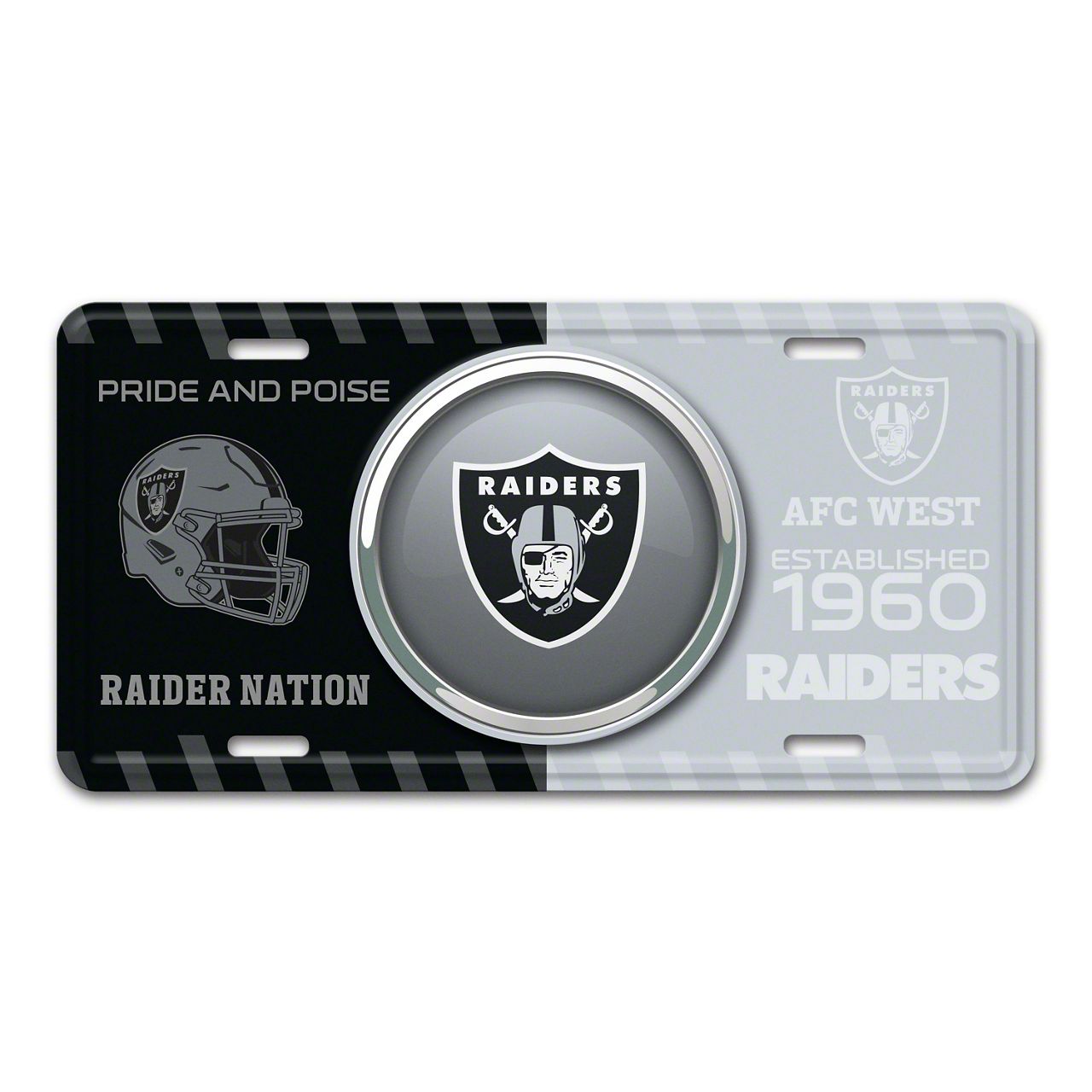 Universal XT Embossed Metal License Plate with Las Vegas Raiders Logo ...