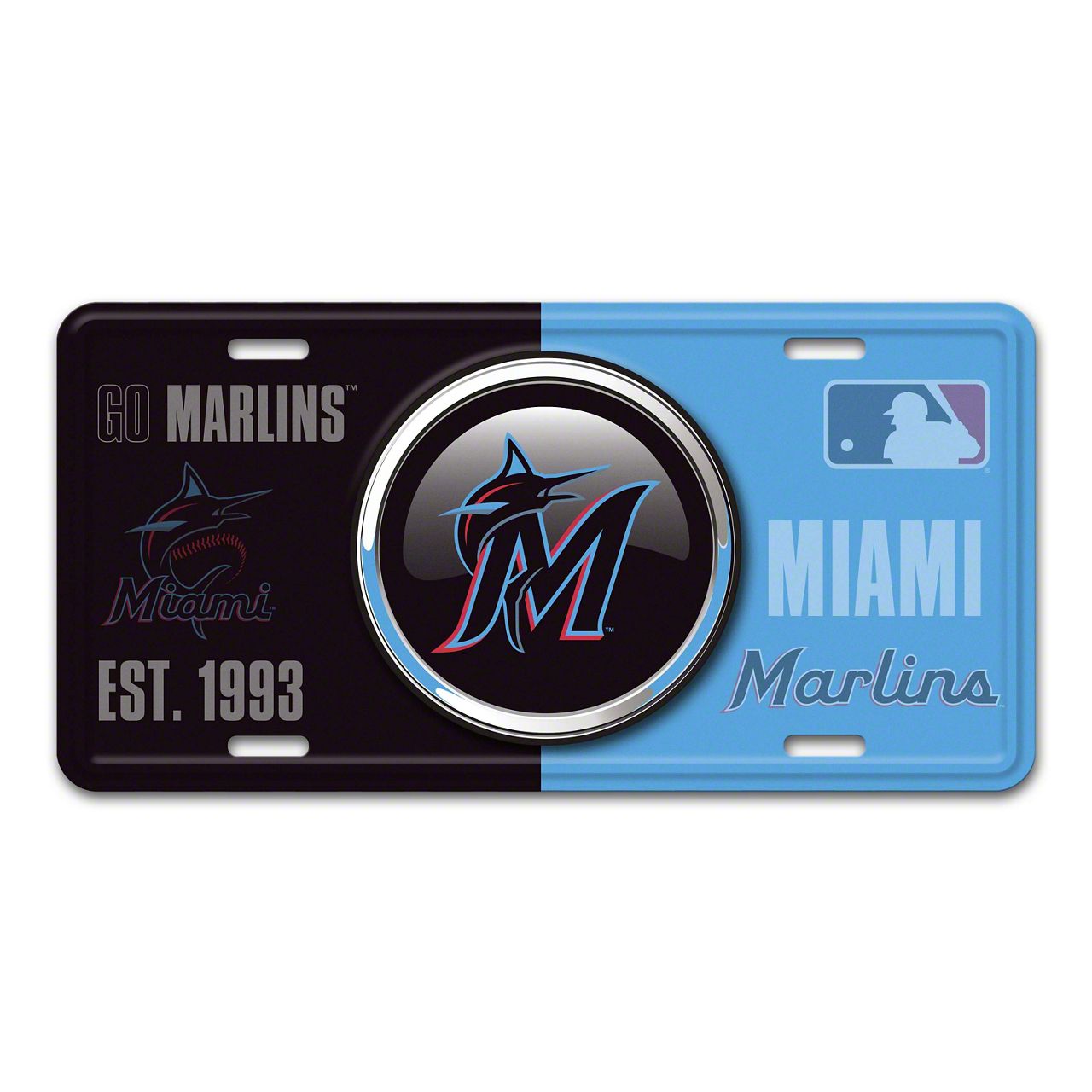 Universal XT Embossed Metal License Plate with Miami Marlins Logo ...