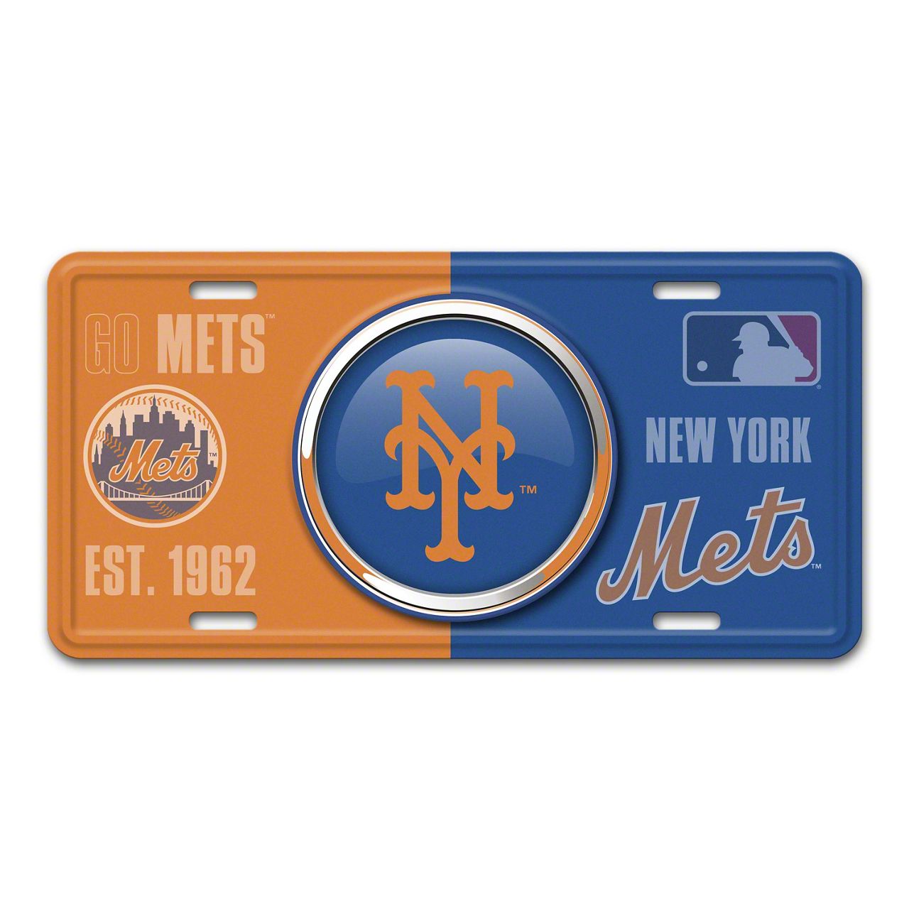 Universal XT Embossed Metal License Plate with New York Mets Logo ...