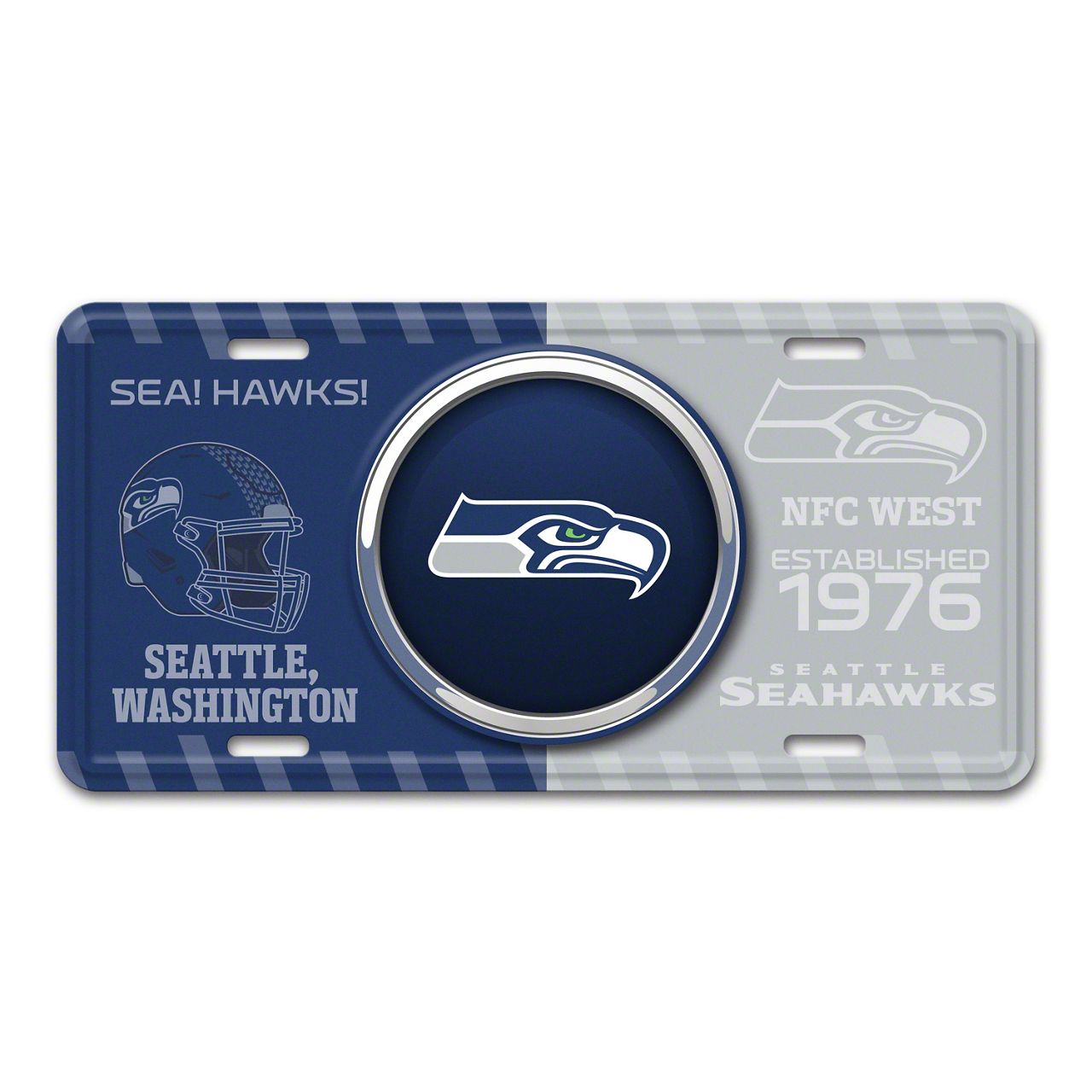 Universal XT Embossed Metal License Plate with Seattle Seahawks Logo ...