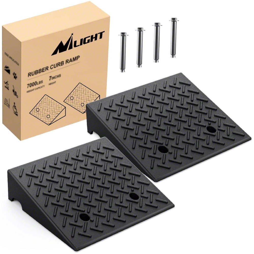 Universal XT Heavy Duty Rubber Curb Ramps; 7-Inch Rise - Free Shipping