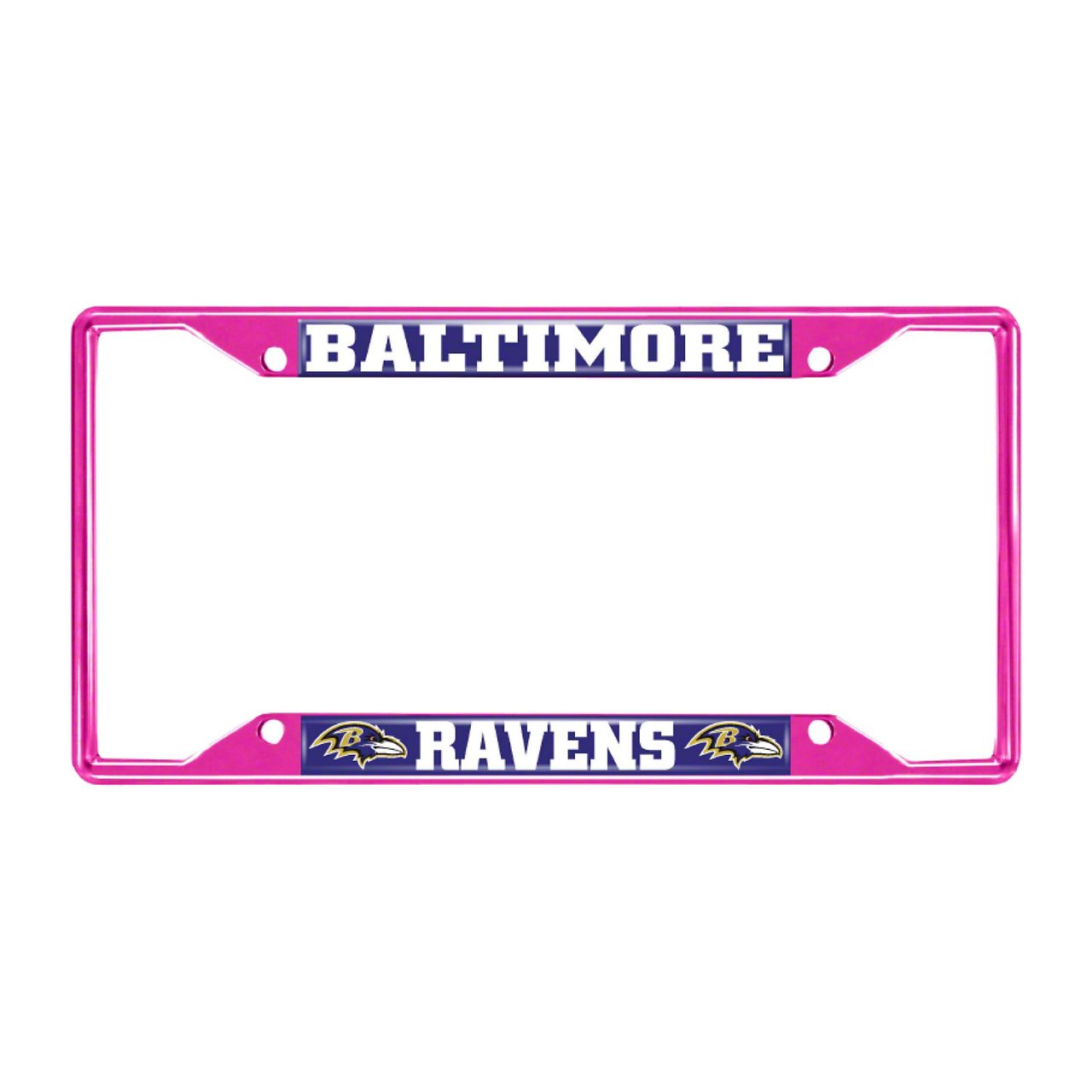 Universal XT License Plate Frame with Baltimore Ravens; Pink (Universal ...