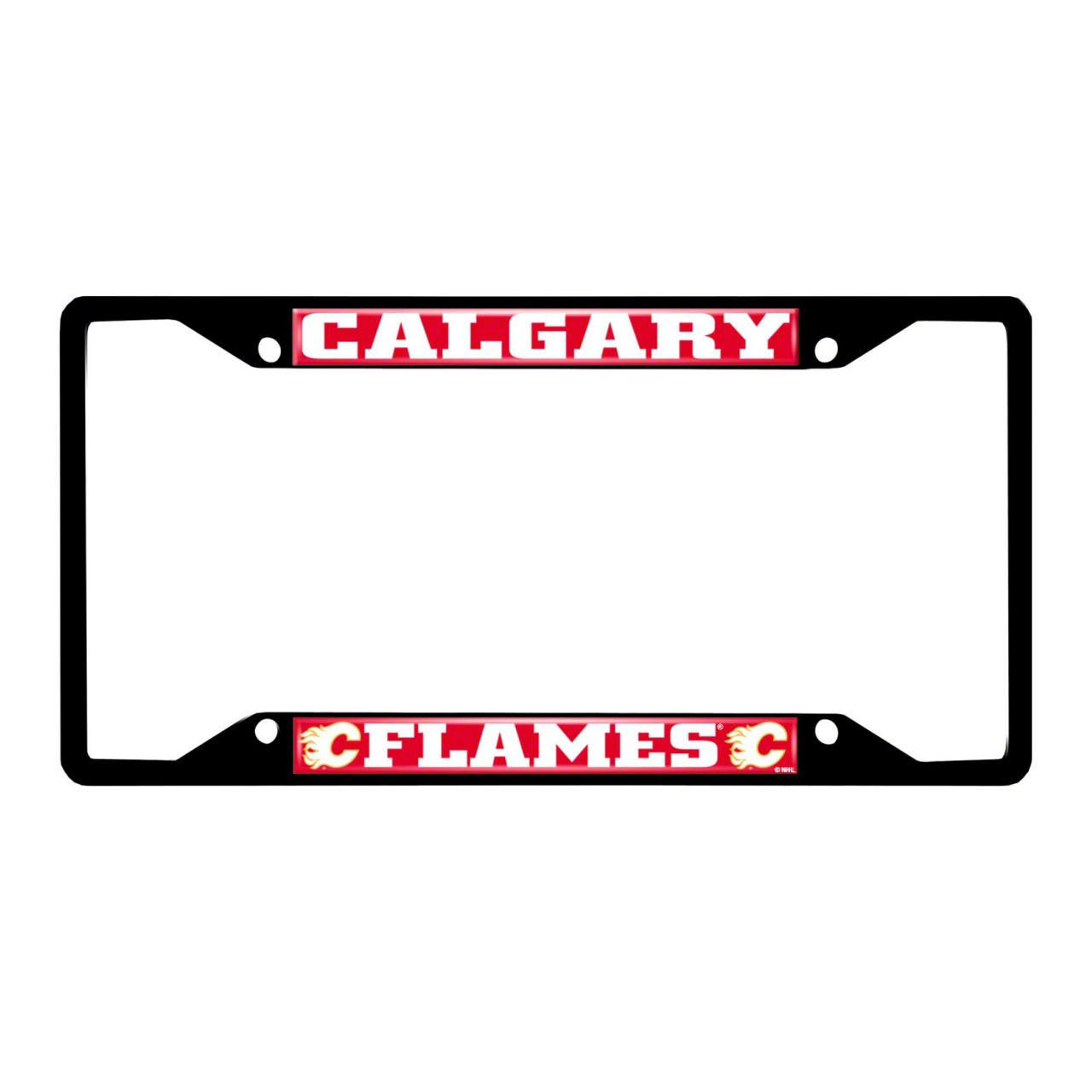 Universal XT License Plate Frame with Calgary Flames Logo; Black and ...
