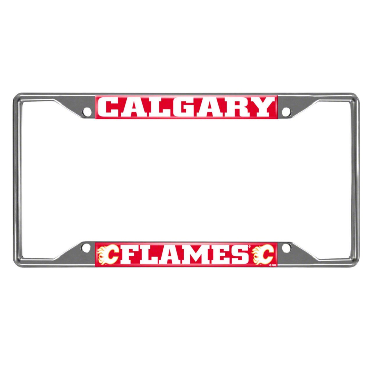 Universal XT License Plate Frame with Calgary Flames Logo; Chrome ...