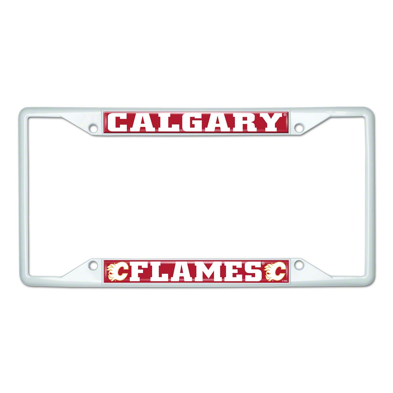 Universal XT License Plate Frame with Calgary Flames; White (Universal ...