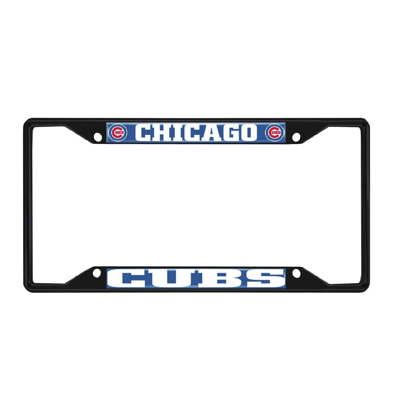 Universal XT License Plate Frame with Chicago Cubs Logo; Black and Blue ...