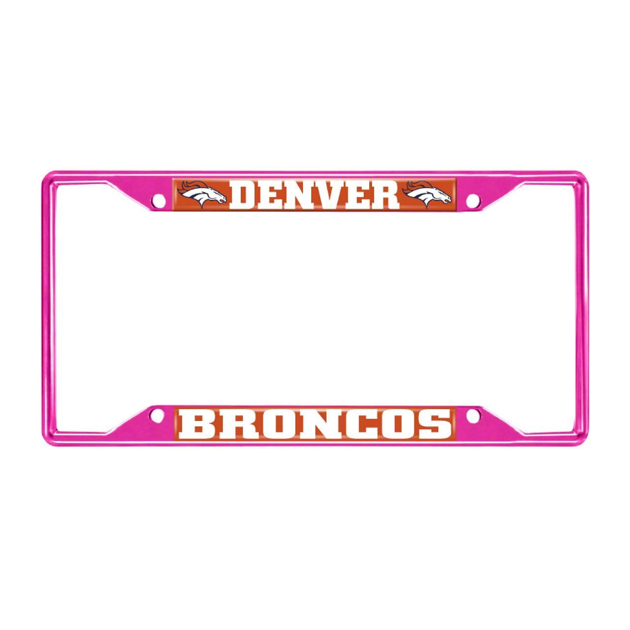 Universal XT License Plate Frame with Denver Broncos; Pink (Universal ...
