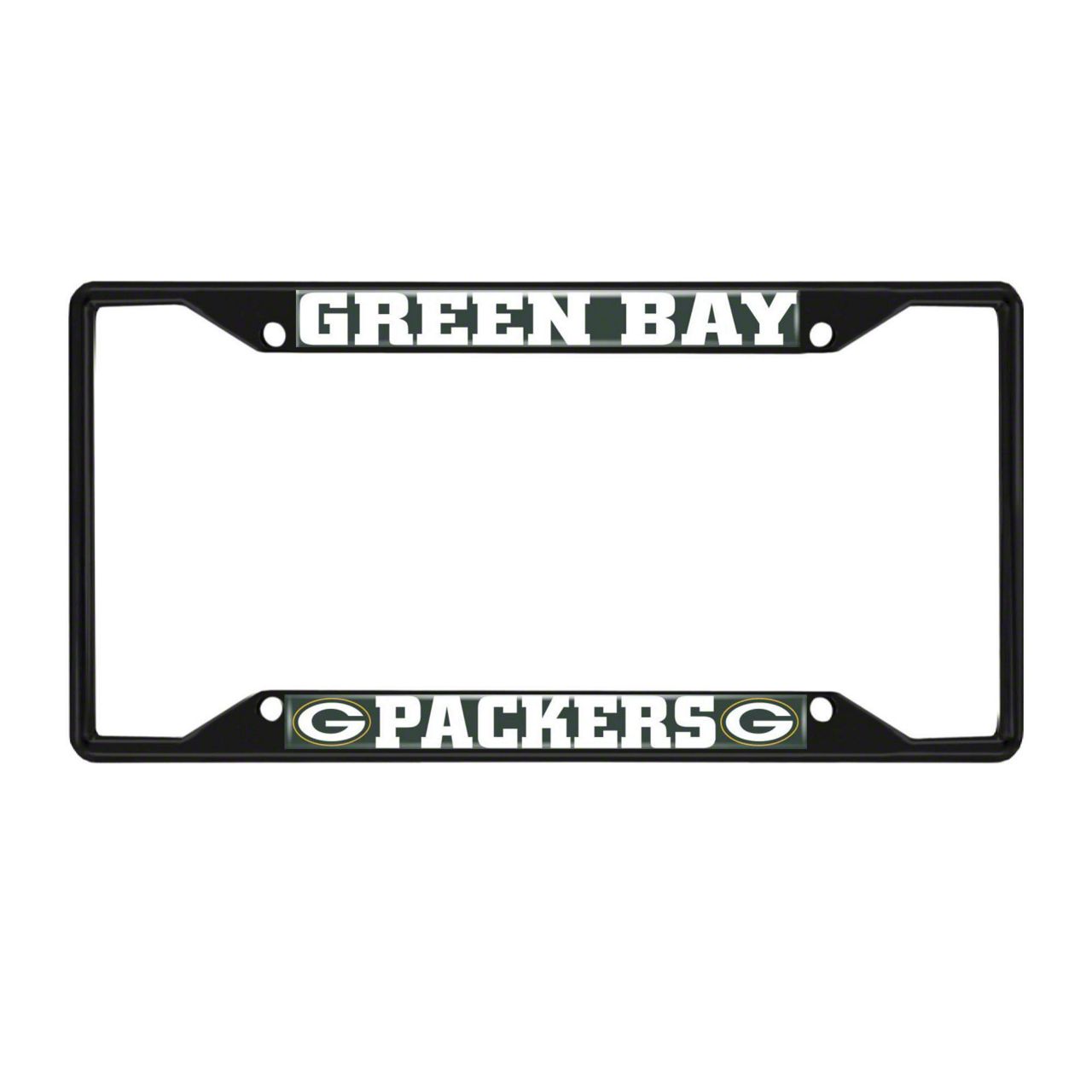 Universal XT License Plate Frame with Green Bay Packers Logo; Black and ...