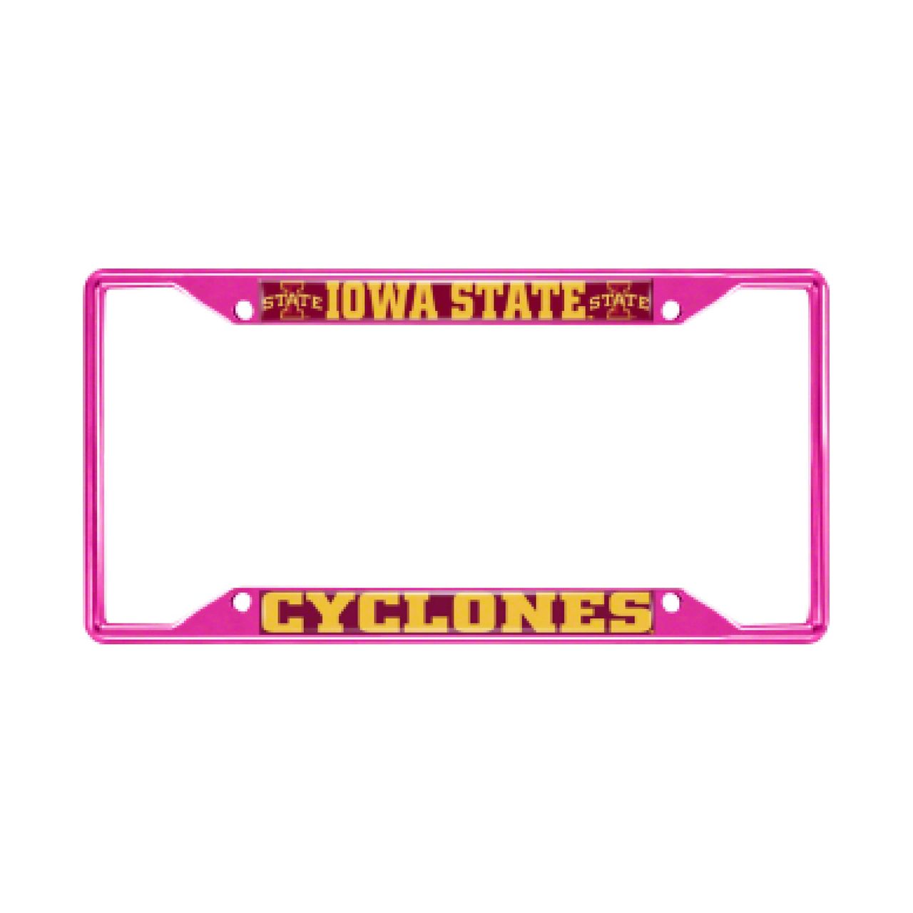 Universal XT License Plate Frame with Iowa State; Pink (Universal; Some ...