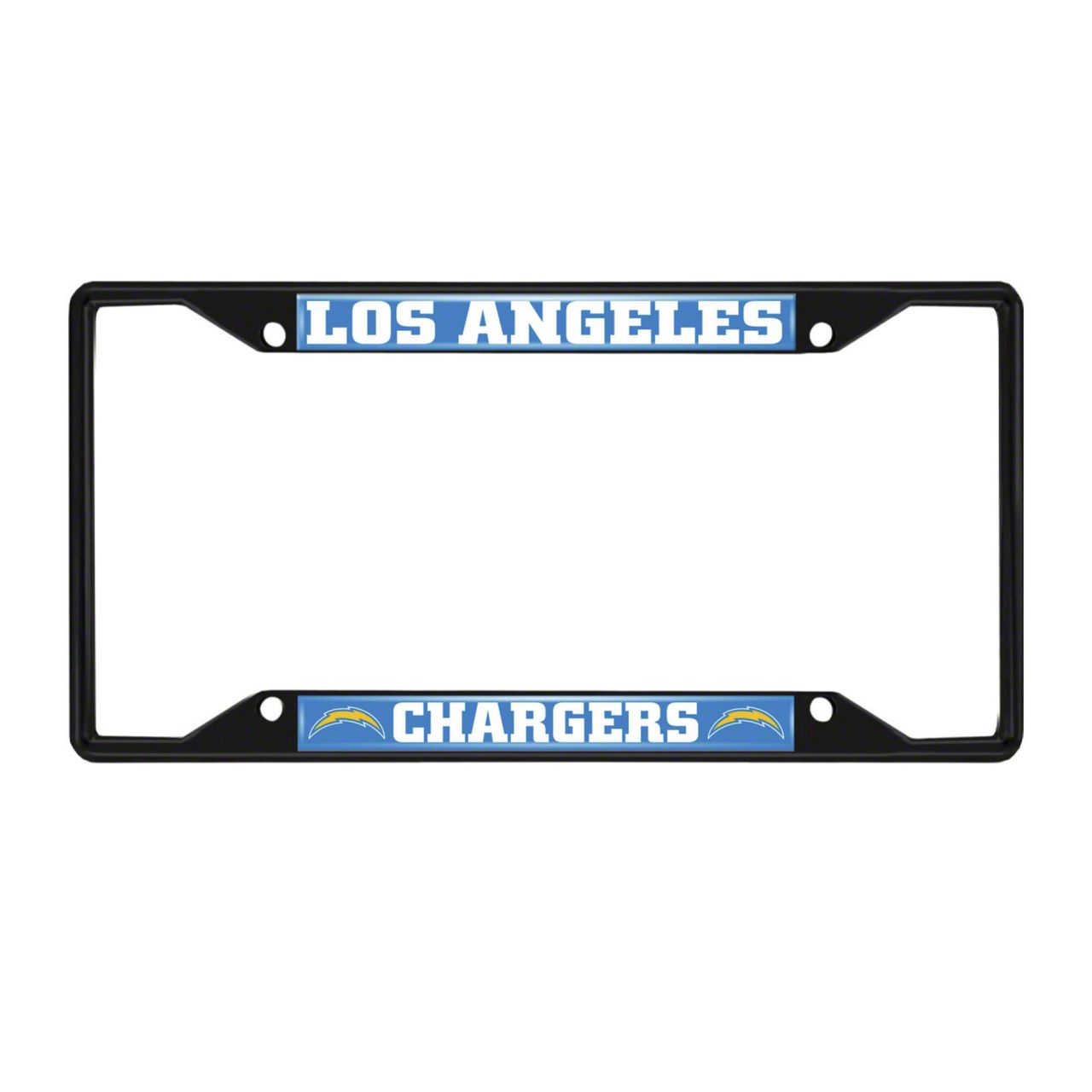 Universal XT License Plate Frame with Los Angeles Chargers Logo; Black ...