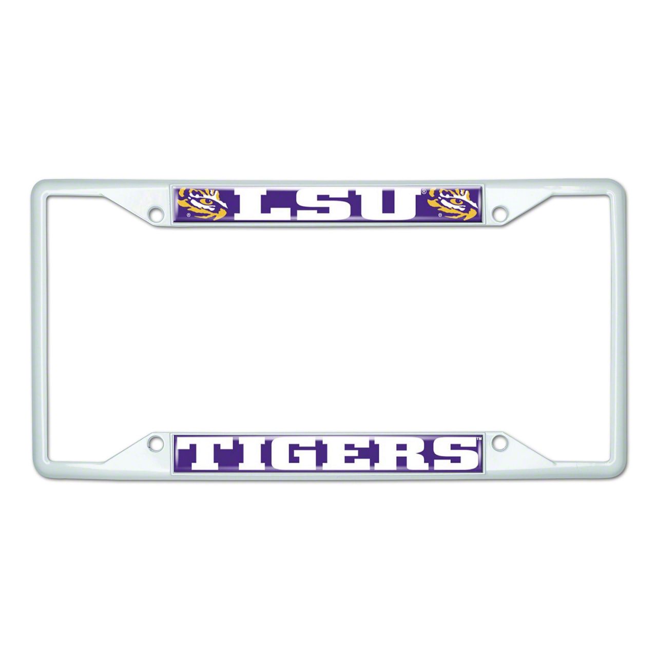 Universal XT License Plate Frame with LSU; White (Universal; Some ...