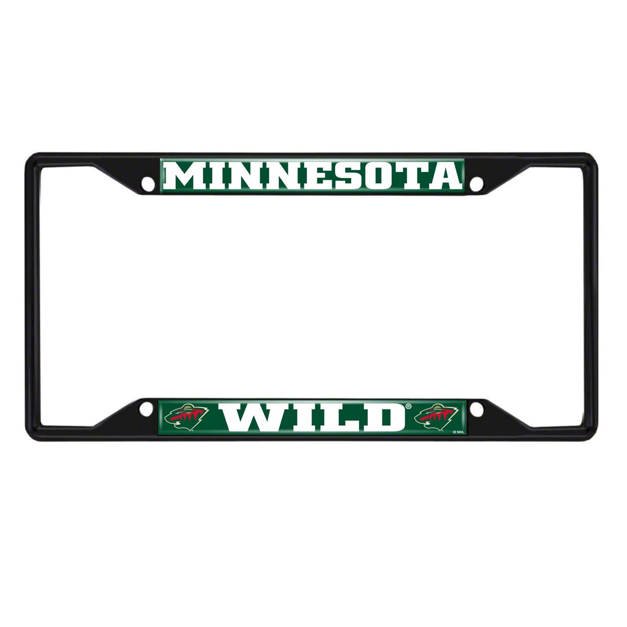Universal XT License Plate Frame with Minnesota Wild Logo; Black and ...