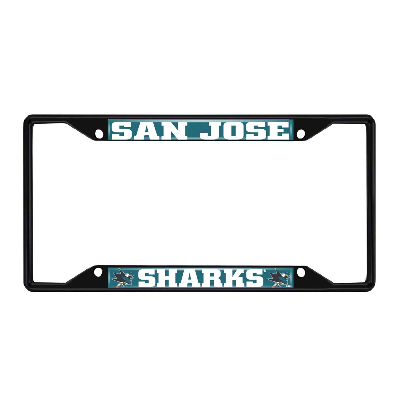 Universal XT License Plate Frame with San Jose Sharks Logo; Black and ...