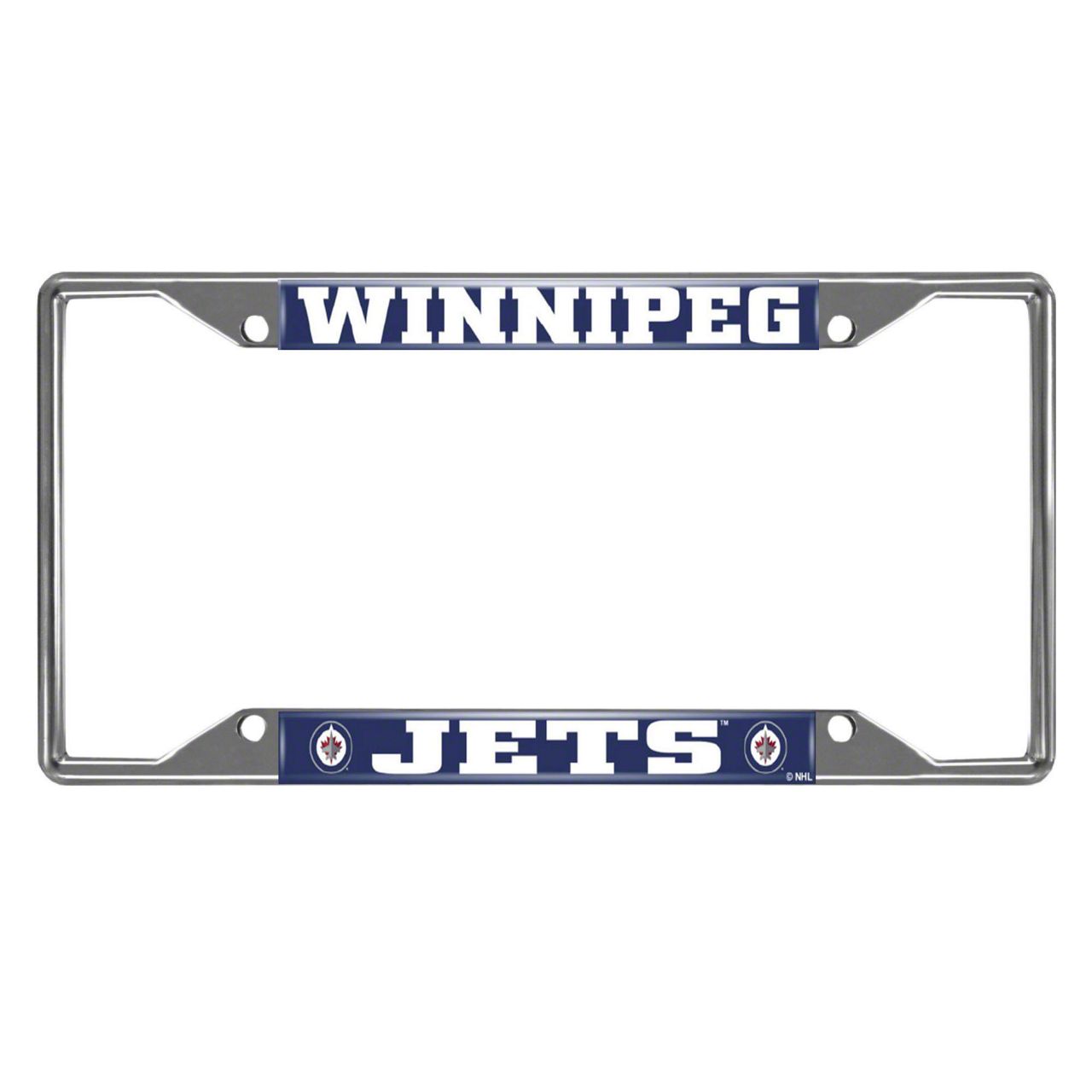 Universal XT License Plate Frame with Winnipeg Jets Logo; Chrome ...