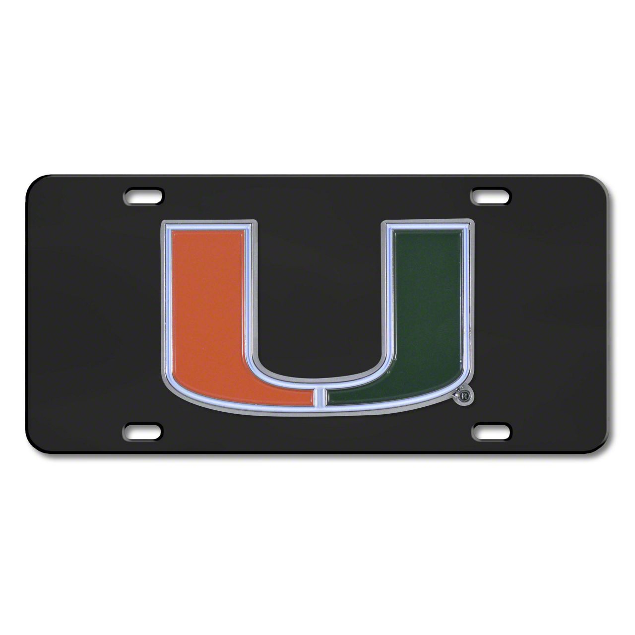Universal XT License Plate with University of Miami Logo; Black ...