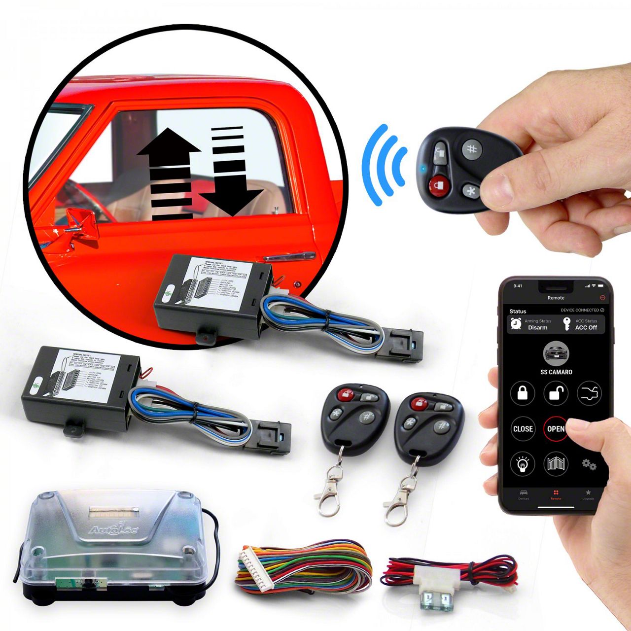 Universal XT One Touch Remote Power Window Control Kit with Keyless ...