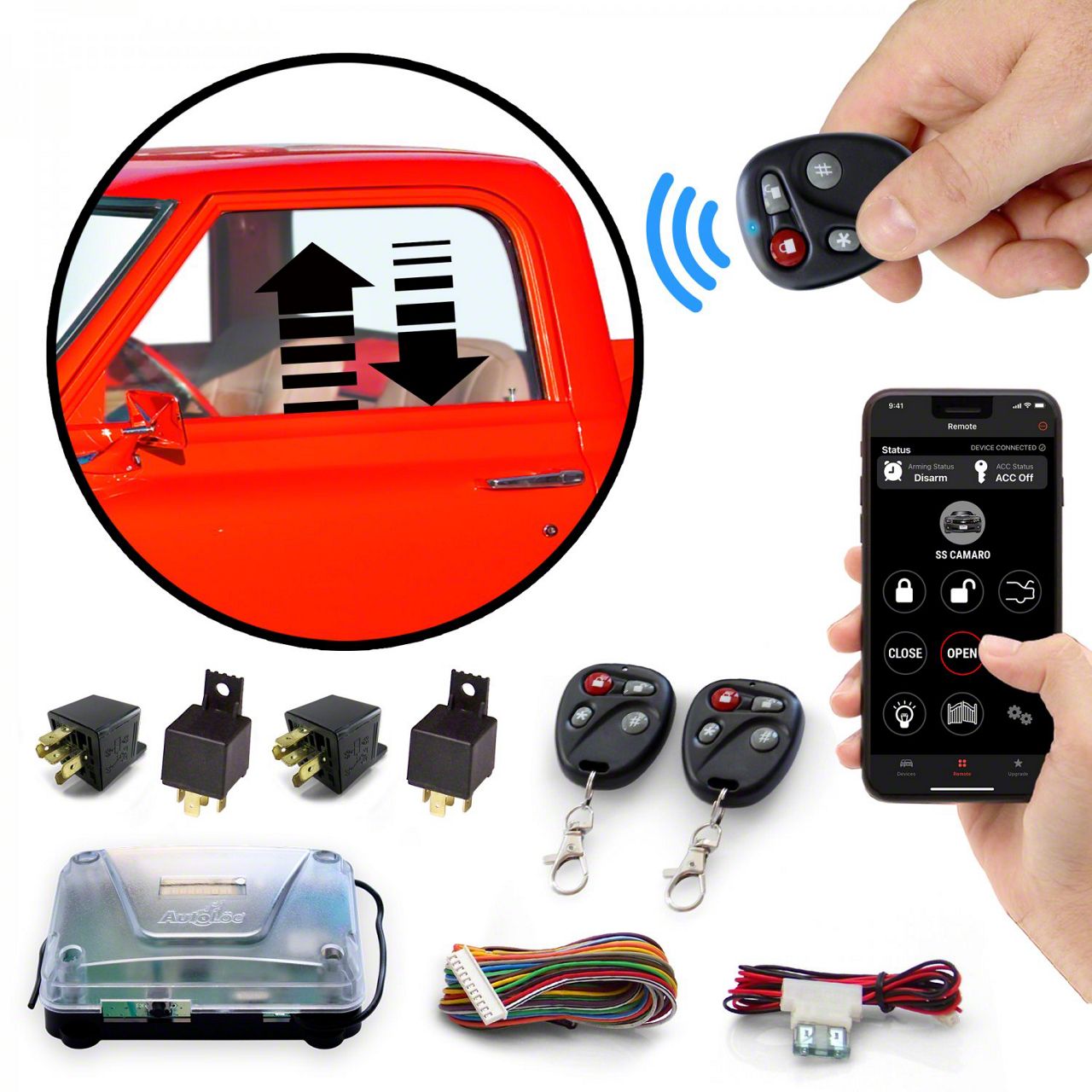 Universal XT Remote Car Power Window Control Kit with Keyless Entry ...