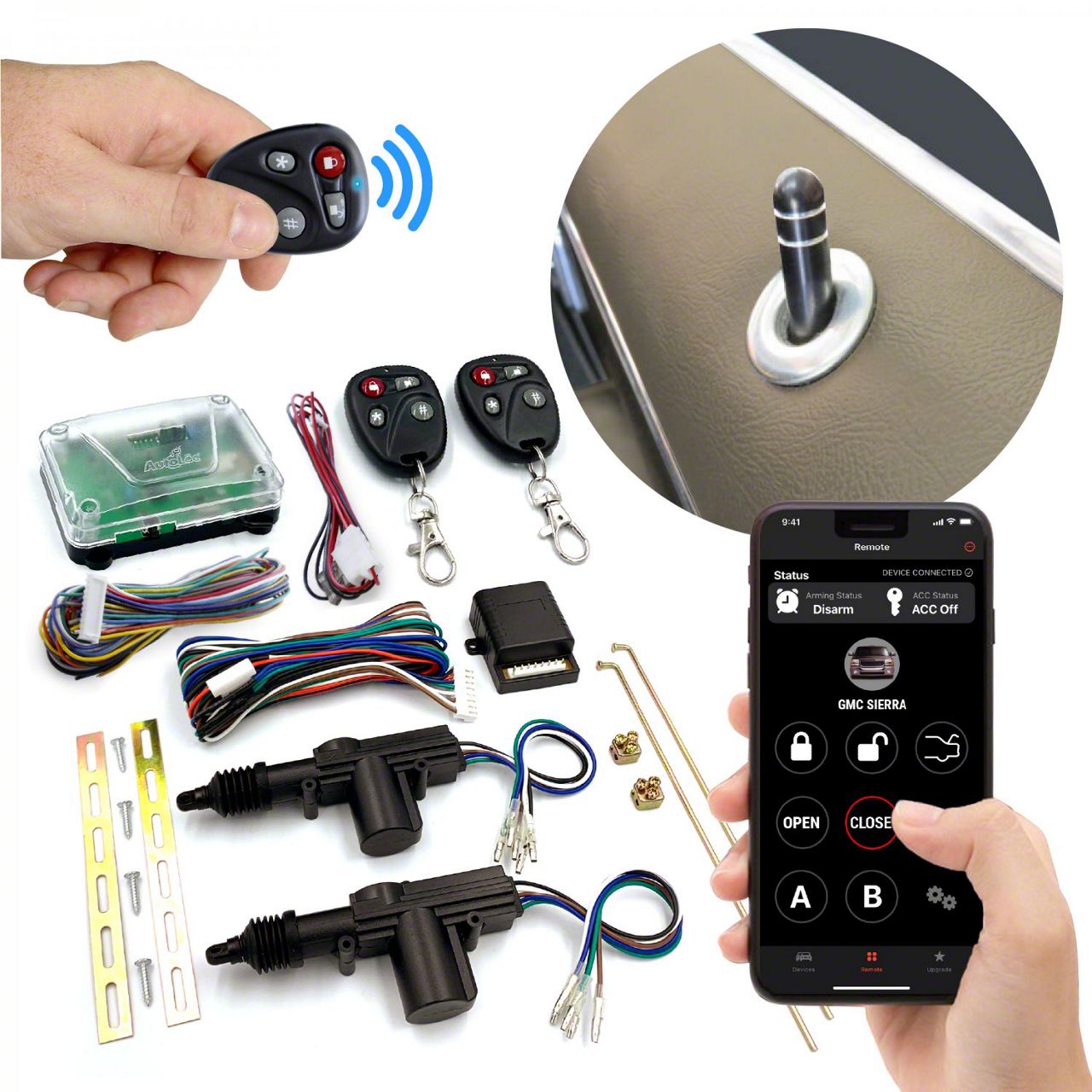Universal XT Remote Keyless Entry System and Power Lock Kit; 2-Door ...