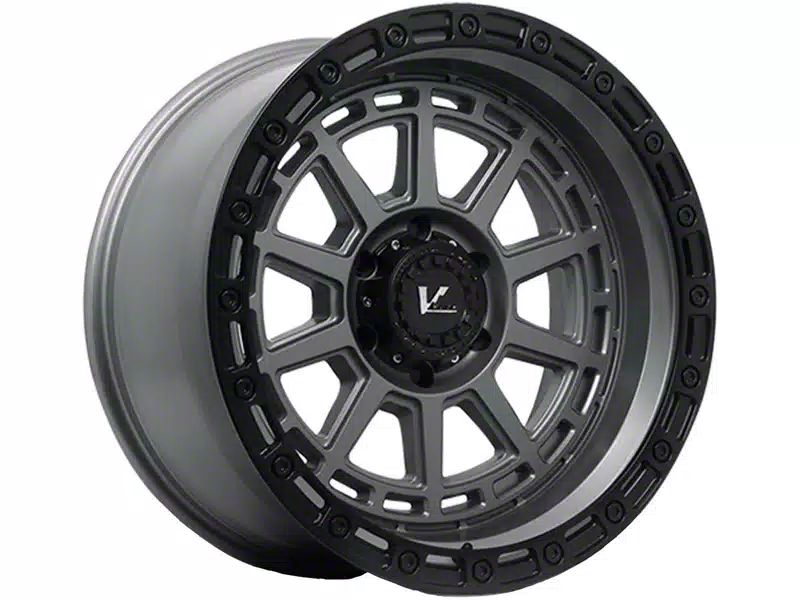 V-Rock Off-Road Wheels Tacoma Storm Satin Grey with Black Ring 6-Lug ...