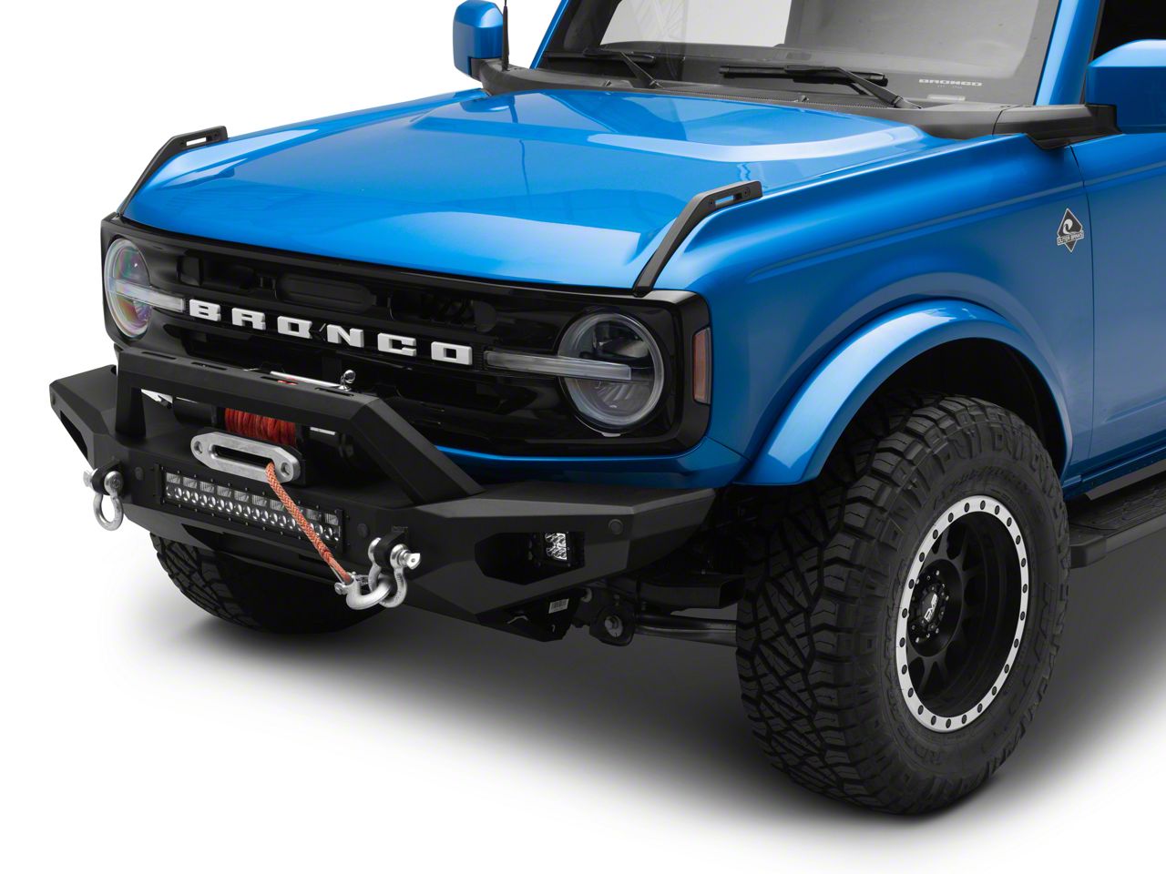 Bronco HD Front Bumper with Hoop; Black (21-26 Bronco, Excluding Raptor ...