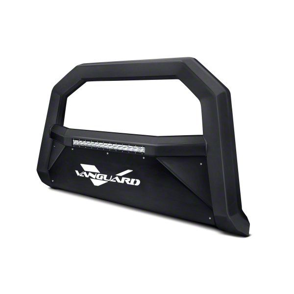 Jeep Cherokee Optimus Wide Bull Bar with 18-Inch LED Light Bar; Black ...